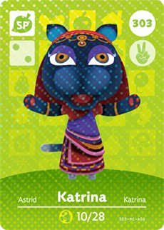 Katrina - Nintendo Animal Crossing Happy Home Designer Amiibo Card - 303