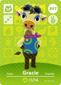 gracie - nintendo animal crossing happy home designer series 4 amiibo card - 307