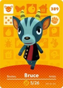 bruce - nintendo animal crossing happy home designer series 4 amiibo card - 389