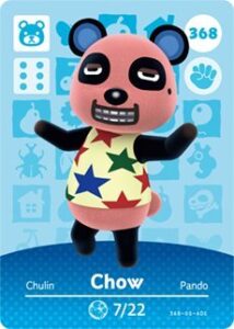 chow - nintendo animal crossing happy home designer series 4 amiibo card - 368