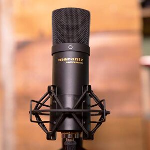 Marantz Professional MPM-1000U | Large Diaphragm USB Condenser Microphone for Podcasting & Recording, Including USB Cable & Mic Clip, Black