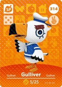 gulliver - nintendo animal crossing happy home designer series 4 amiibo card - 314