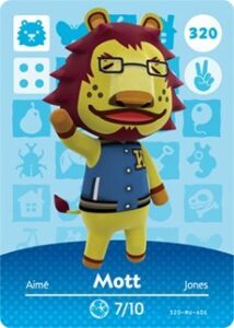 mott - nintendo animal crossing happy home designer series 4 amiibo card - 320