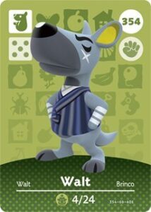 walt - nintendo animal crossing happy home designer series 4 amiibo card - 354