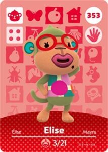 elise - nintendo animal crossing happy home designer series 4 amiibo card - 353