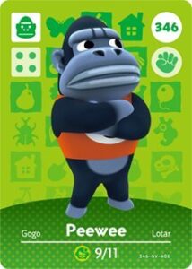 peewee - nintendo animal crossing happy home designer series 4 amiibo card - 346