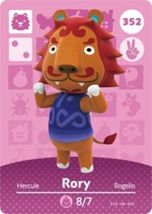 rory - nintendo animal crossing happy home designer series 4 amiibo card - 352