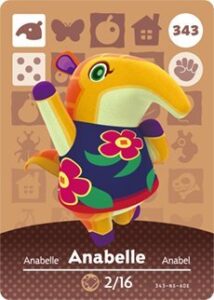 anabelle - nintendo animal crossing happy home designer series 4 amiibo card - 343