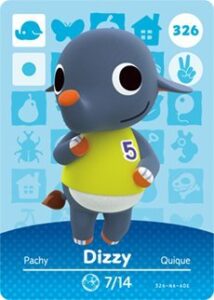 dizzy - nintendo animal crossing happy home designer series 4 amiibo card - 326