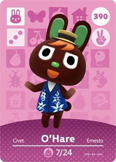 O'Hare - Nintendo Animal Crossing Happy Home Designer Series 4 Amiibo Card - 390