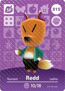 redd - nintendo animal crossing happy home designer series 4 amiibo card - 315