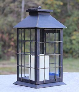 seraphic country style farmhouse rustic metal lantern, bronze