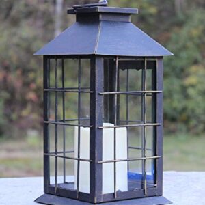 Seraphic Country Style Farmhouse Rustic Metal Lantern, Bronze