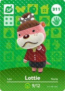 lottie - nintendo animal crossing happy home designer series 4 amiibo card - 311