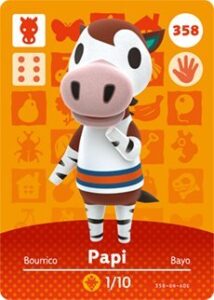 papi - nintendo animal crossing happy home designer series 4 amiibo card - 358