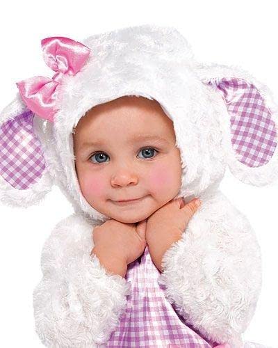 amscan Baby Little Lamb Costume, 12- 24 Months, 1 Set, Pink/White