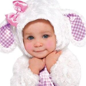 amscan Baby Little Lamb Costume, 12- 24 Months, 1 Set, Pink/White