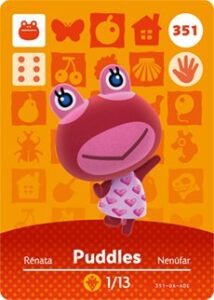 puddles - nintendo animal crossing happy home designer series 4 amiibo card - 351