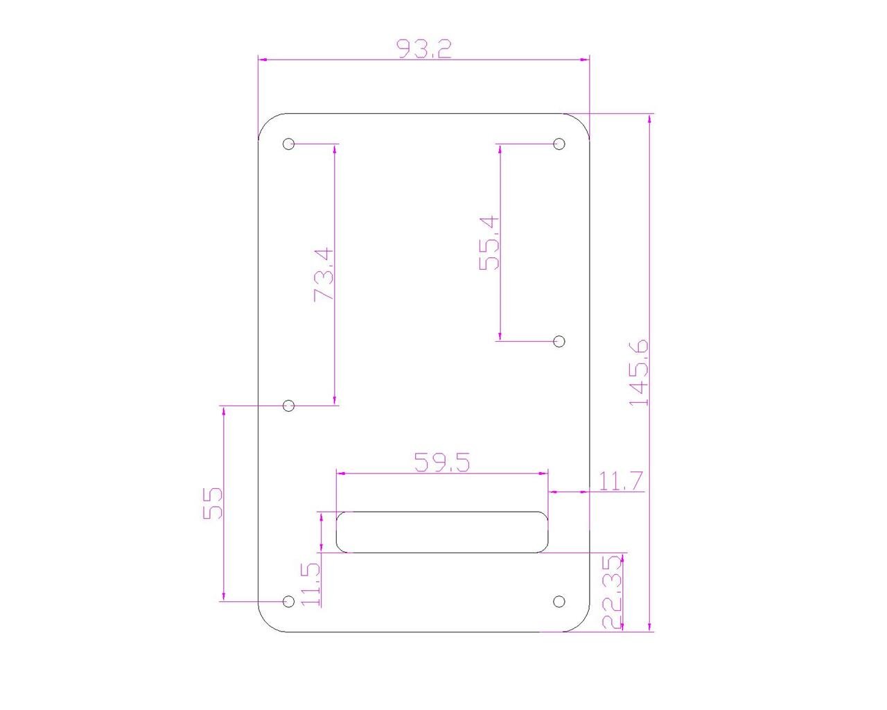 KAISH ST/Strat Style Standard Guitar Back Plate ST Tremolo Trem Cover for USA Strat/Stratocaster Black 3 Ply