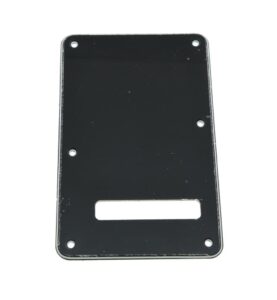 kaish st/strat style standard guitar back plate st tremolo trem cover for usa strat/stratocaster black 3 ply