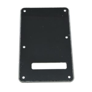 KAISH ST/Strat Style Standard Guitar Back Plate ST Tremolo Trem Cover for USA Strat/Stratocaster Black 3 Ply