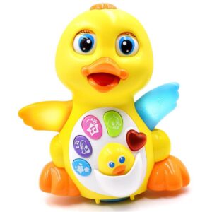 fz fantastic zone dancing and singing musical duck toys for toddlers, infant and baby educational learning toys with music and lights gifts for 18 months girls boys kids