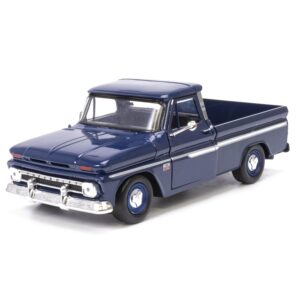 motor max 1966 chevy c10 fleetside pickup truck, dark blue - motormax 73355 - 1/24 scale diecast model toy car