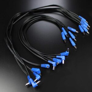 10 pack effects pedal dc power patch cables cords pedalboard 5.5mm / 2.1mm 18awg