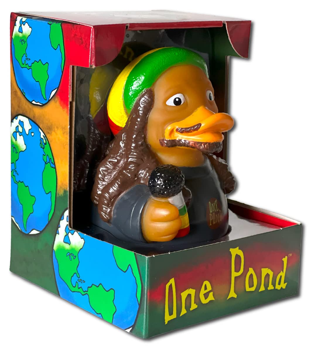 CelebriDucks - One Pond Rasta - Floating Rubber Ducks - Collectible Bath Toy Gift for Kids & Adults of All Ages