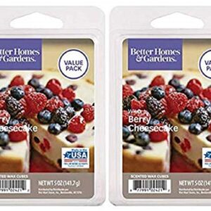 2 Pack Wild Berry Cheesecake Better Homes and Gardens Wax Cubes Value Pack (24 Wax Cubes)