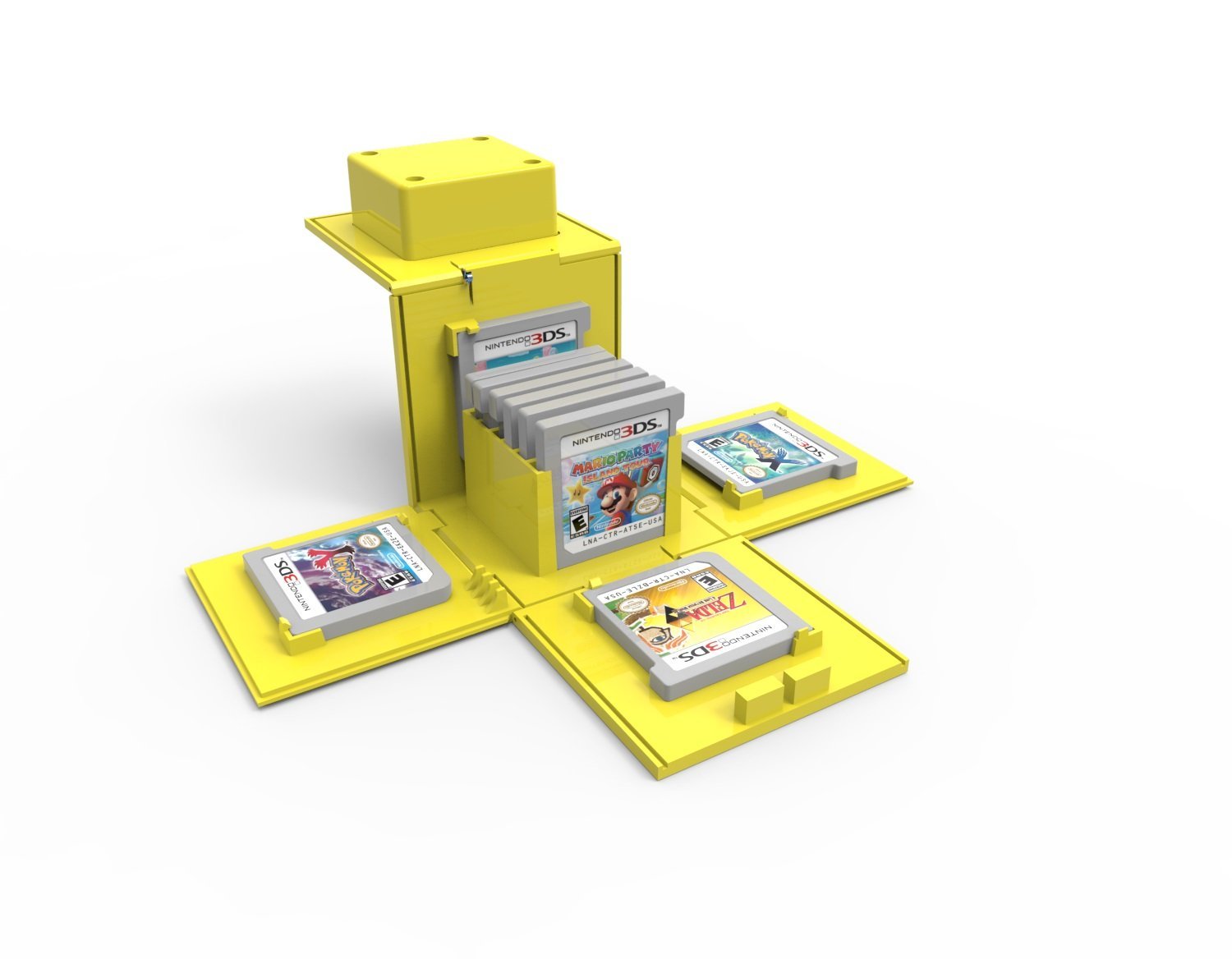 PDP Gaming Pop and Display Question Block Collapsible Flat Storage For Up To 10 Games: Yellow - 3DS