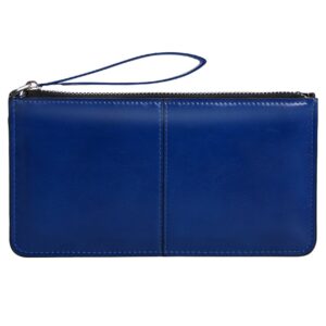 bonaweite women's wristlet clutches leather wallet purse cards holder navy blue