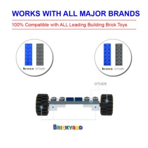 Brickyard Building Blocks Wheels, Tires, and Axles - 459 Pieces Building Bricks Compatible Set Includes Steering Wheels, Windshields, and Colorful Brick Building Chassis Pieces (459 pcs)