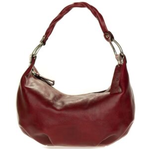 robe di firenze italian made burgundy red organically treated leather hobo bag