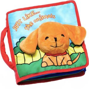 tobe readyforlife stimulating baby crinkle books for 0-6 months and 6-12 months infants - toys gift for 1 year old - soft cloth animals baby books for gifting