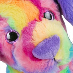 Cuddly Soft 16 inch Stuffed Rainbow Stripe Dog...We Stuff 'em...You Love 'em!