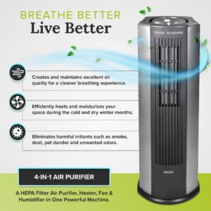 Envion 4 Seasons Large Room 4-in-1 Multi-Function Air Purifier, Heater, Fan and Humidifier with 3 Fan Speeds, HEPA Air Filter and Adjustable Controls