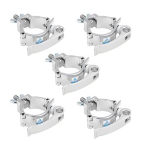 5 pack 2 inch quick lock and release heavy duty 220 lbs aluminum alloy stage lighting clamp for moving head light par light spotlight fit 50 mm od pipe -tuv certificated