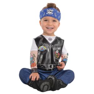 baby biker costume kit - 12-24 months, multicolor - 1 set