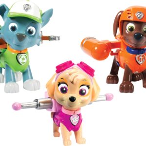 Paw Patrol Action Pack Pups Figure Set, 3pk, Skye, Zuma, Rocky, Multicolor