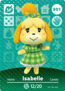 isabelle - nintendo animal crossing happy home designer amiibo card - 301