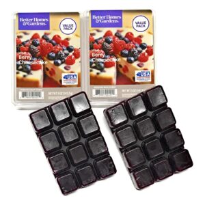 2 Pack Wild Berry Cheesecake Better Homes and Gardens Wax Cubes Value Pack (24 Wax Cubes)