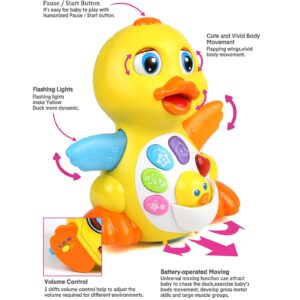 FZ FANTASTIC ZONE Dancing and Singing Musical Duck Toys for Toddlers, Infant and Baby Educational Learning Toys with Music and Lights Gifts for 18 Months Girls Boys Kids