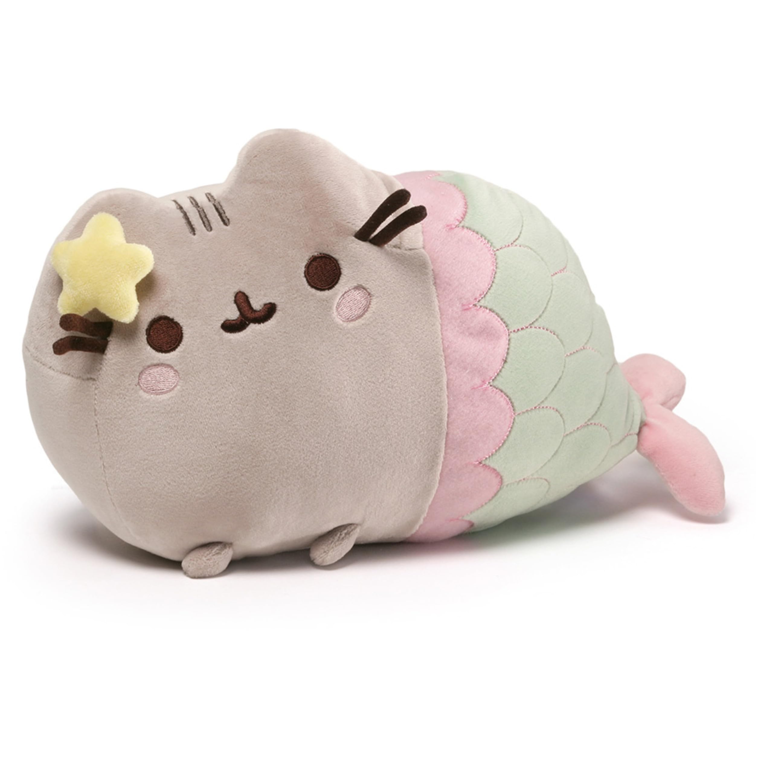 GUND Pusheen Mermaid Plush, Stuffed Animal for Ages 8 and Up, Green/Pink, 12”