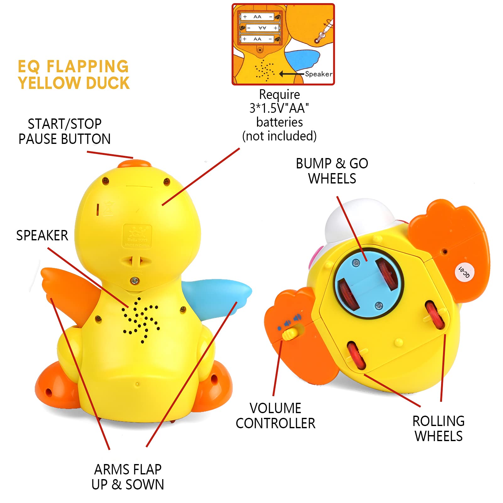 FZ FANTASTIC ZONE Dancing and Singing Musical Duck Toys for Toddlers, Infant and Baby Educational Learning Toys with Music and Lights Gifts for 18 Months Girls Boys Kids