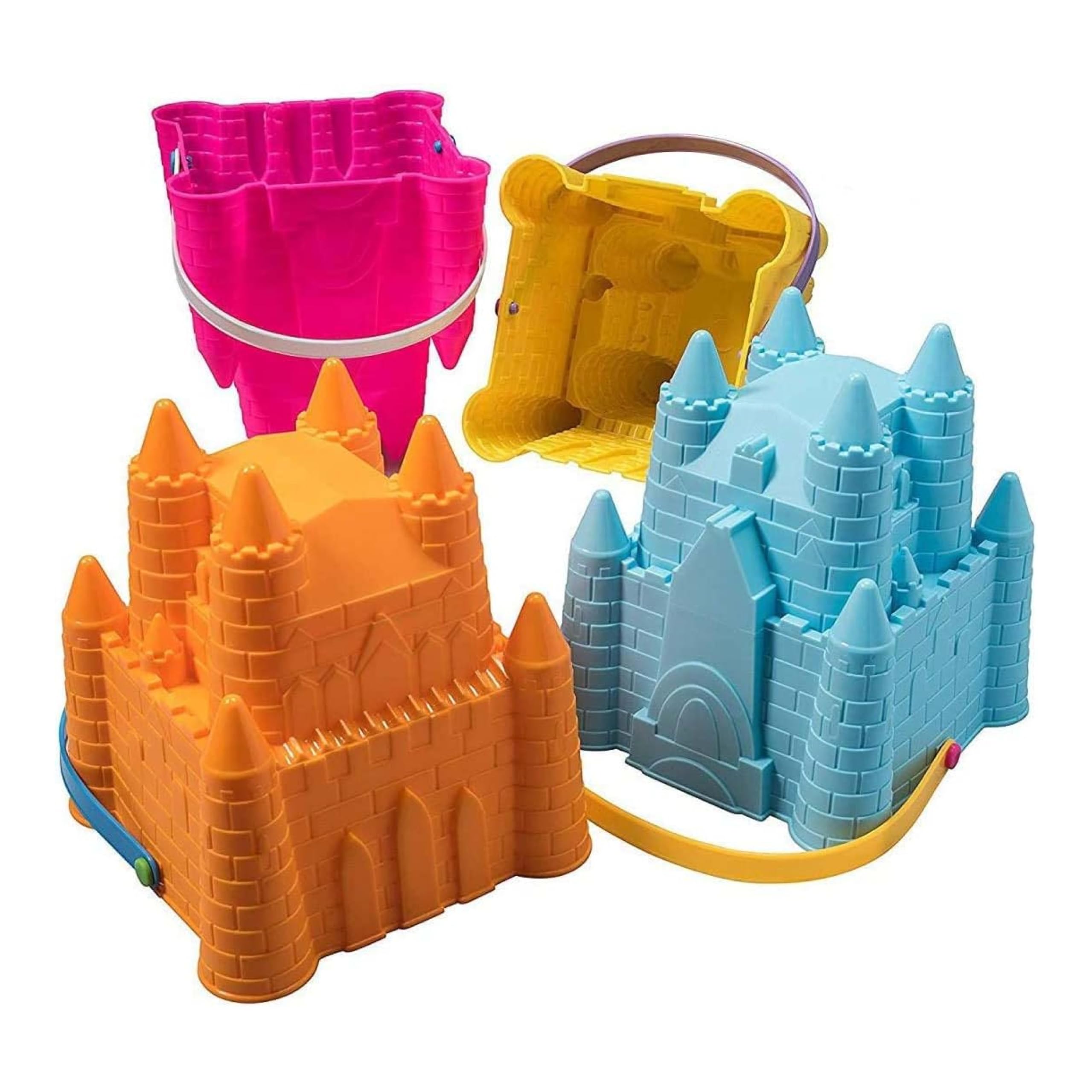 Sand Castle Molds for Kids Set of 4 | Sand Castle Building Kit Beach Toys | Gift Toy for Kids Aged 1 to 9 - Beach Sand Toys Set | Kids Sand Toys Beach Buckets