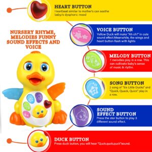 FZ FANTASTIC ZONE Dancing and Singing Musical Duck Toys for Toddlers, Infant and Baby Educational Learning Toys with Music and Lights Gifts for 18 Months Girls Boys Kids