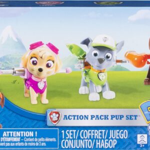 Paw Patrol Action Pack Pups Figure Set, 3pk, Skye, Zuma, Rocky, Multicolor