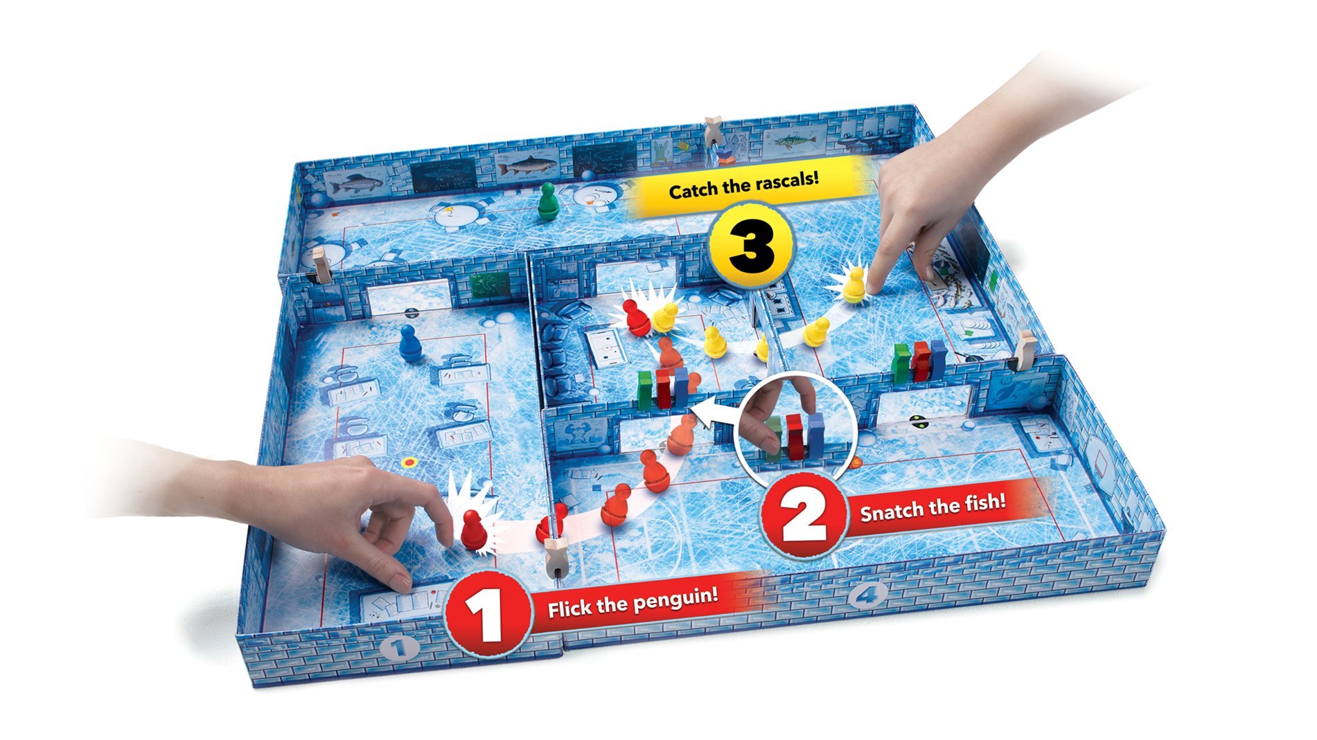 Brain Games: ICECOOL, A Fast & Fun Penguin Flicking Strategy Board Game, A Family Fun Game Everyone is Sure to Enjoy, For Ages 6 and up