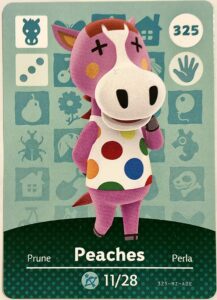 peaches - nintendo animal crossing happy home designer series 4 amiibo card - 325